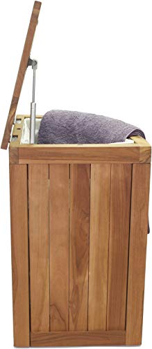 AquaTeak Kai Corner Teak Laundry & Storage Hamper