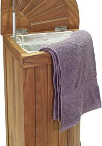 AquaTeak Kai Corner Teak Laundry & Storage Hamper