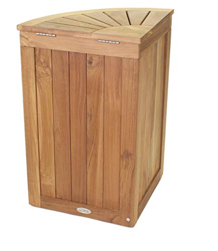 AquaTeak Kai Corner Teak Laundry & Storage Hamper