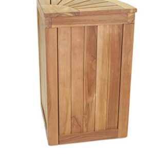 AquaTeak Kai Corner Teak Laundry & Storage Hamper