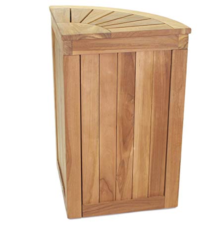 AquaTeak Kai Corner Teak Laundry & Storage Hamper