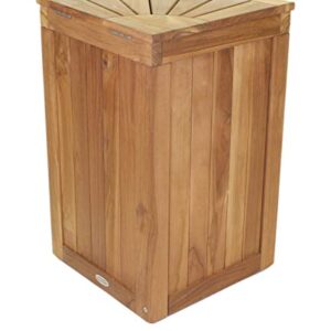 AquaTeak Kai Corner Teak Laundry & Storage Hamper