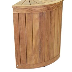 AquaTeak Kai Corner Teak Laundry & Storage Hamper