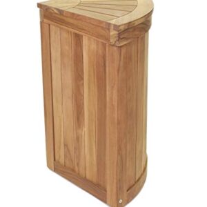 AquaTeak Kai Corner Teak Laundry & Storage Hamper