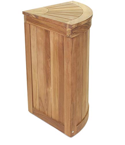 AquaTeak Kai Corner Teak Laundry & Storage Hamper