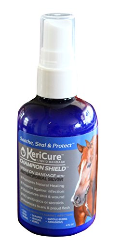 Champion Shield Silver Liquid Bandage, 4oz Gel Spray for Equine and Large Animal Wound Care, Woman Owned Small Business, Made in The USA