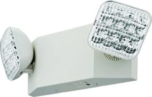 lithonia lighting eu2c m6 emergency light with 2 led lamps, square, ivory white