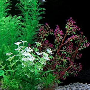 QUMY Aquarium Plants Artificial Plastic Fish Tank Plants Decoration Set for All Fish 5 PCS