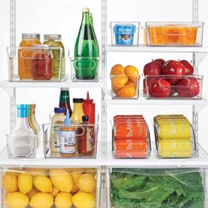 mDesign Long Plastic Soda Can Dispenser Storage Organizer Container Bin for Kitchen Pantry, Countertop, Cabinet, Refrigerator, Freezer, Hold Canned Food, Soup, Water, Ligne Collection, Clear