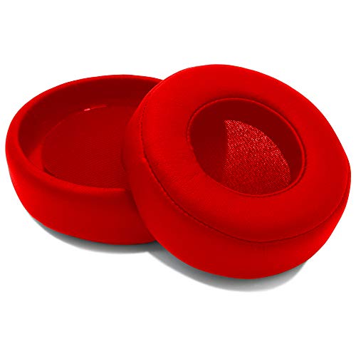 MMOBIEL Ear Pads Cushions Compatible with Monster Beats by Dr. Dre Pro Detox Headphones Protein Leather (Red)