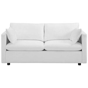 Modway EEI-3044 Activate Contemporary Modern Fabric Upholstered Apartment Sofa Couch In White