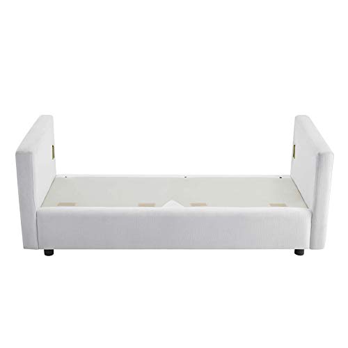 Modway EEI-3044 Activate Contemporary Modern Fabric Upholstered Apartment Sofa Couch In White