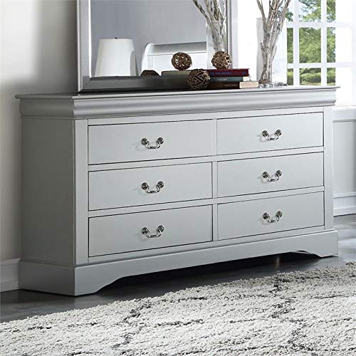 Acme Furniture Dresser with 6 Storage Drawers, Grey