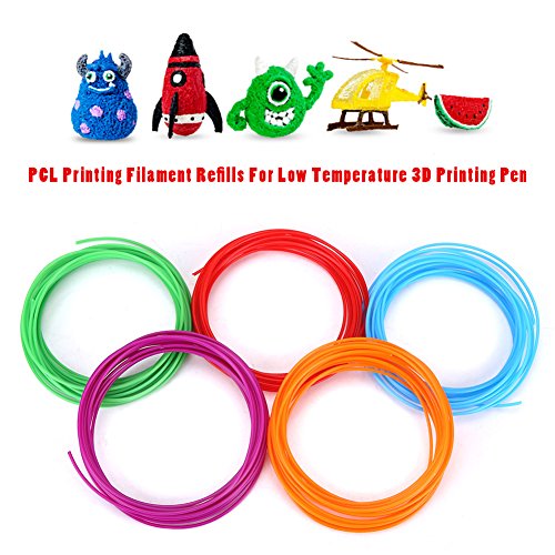 3D Printer Filaments,20 Colors 1.75MM PCL Pen Filament Refills for Printer Printing Pen Low Temperature