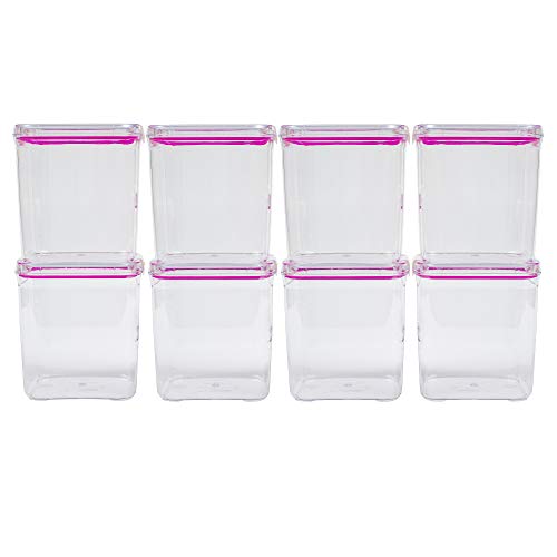 WC Redmon Visto MAX Cube QT Set of 8 Storage Bins, 2.75 Quart, Clear