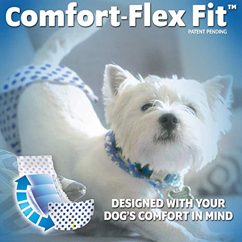 OUT! Pet Care Disposable Male Dog Wraps - Absorbent Male Wraps with Leak Proof Fit - XS/Small (Waist 13-18in) - 32 Count