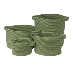 colonial mills american farmhouse vintage 4-piece basket set, 10"x10"x7"/13"x13"x9"/14"x14"x16"/16"x16"x10", thyme