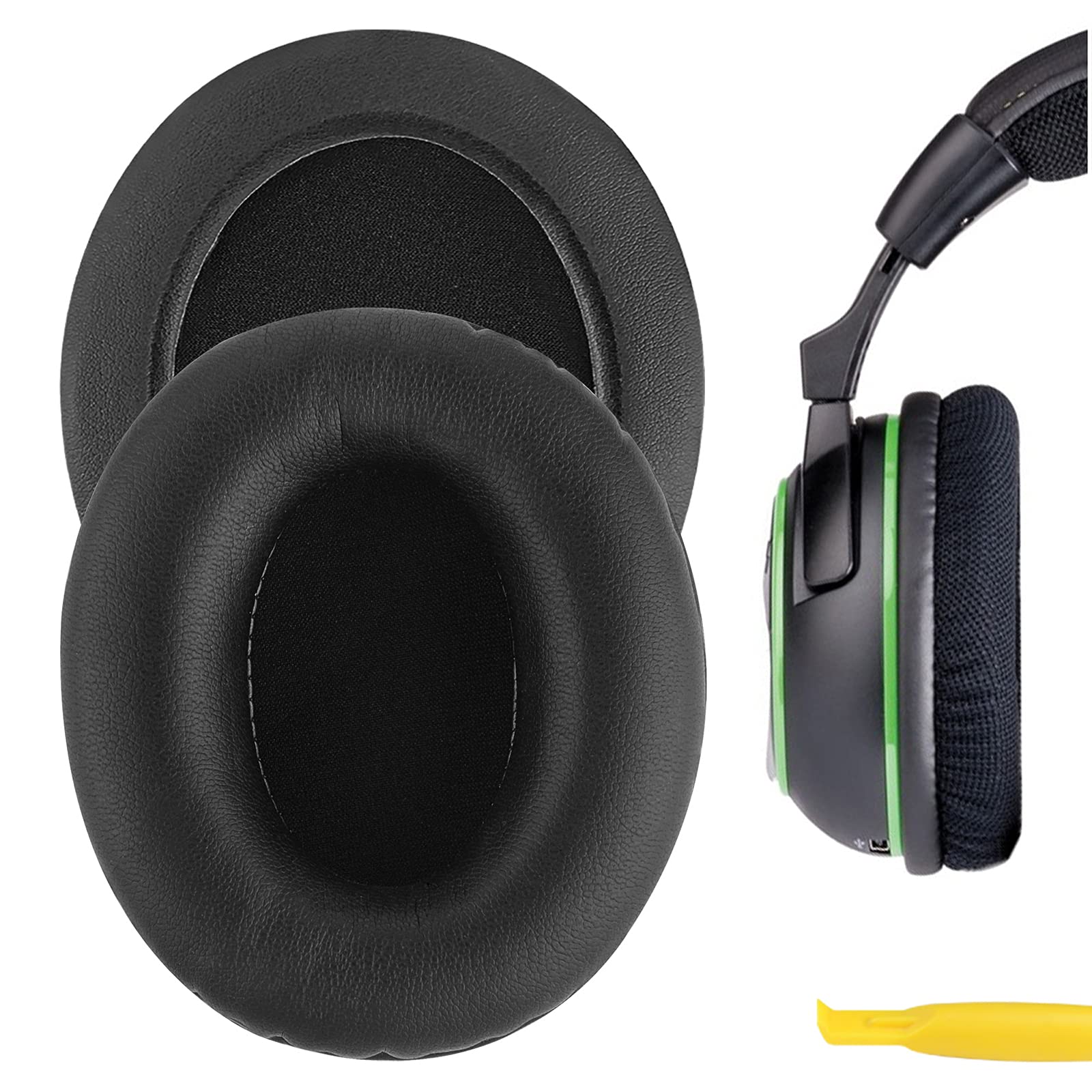 Geekria QuickFit Replacement Ear Pads for Turtle Beach Ear Force Stealth 520 500X Call of Duty Black Ops II Kilo Tango Ghosts Gaming Headphones Earpads, Headset Ear Cushion (Black)