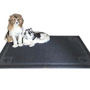 Darkyazi Pet Feeding Mat Large for Dogs and Cats,24"×36" Flexible and Easy to Clean Feeding Mat,Best for Non Slip Waterproof Feeding Mat (Grey)