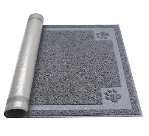 Darkyazi Pet Feeding Mat Large for Dogs and Cats,24"×36" Flexible and Easy to Clean Feeding Mat,Best for Non Slip Waterproof Feeding Mat (Grey)