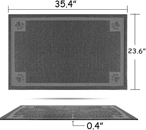 Darkyazi Pet Feeding Mat Large for Dogs and Cats,24"×36" Flexible and Easy to Clean Feeding Mat,Best for Non Slip Waterproof Feeding Mat (Grey)