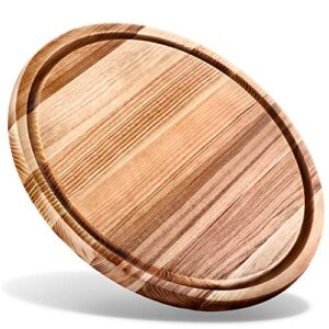 B.Brown Wood Round Cutting Board 13.5 inches Medium Cutting Board