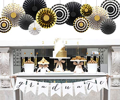 KAXIXI Party Hanging Paper Fans Decorations, Wedding Birthday Bachelorette Bridal Shower Party Ceiling Hangings Gender Reveal Baby Shower Party Decorations, 8pc