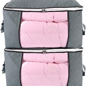 combocube Jumbo Zippered Storage Bag for Closet King Comforter, pillow, quilt, bedding, Clothes, Blanket Organizers with Large Clear Window & Carry Handles Space Saver