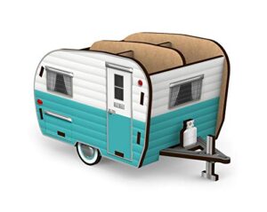 genuine fred happy camper vintage camper pencil holder, white and blue (5242680)