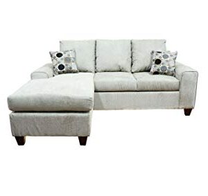 A&A Furniture Contemporary Gray Sofa Chaise