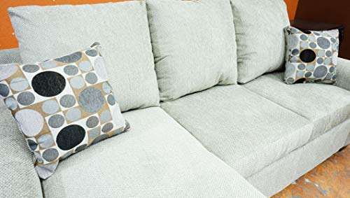 A&A Furniture Contemporary Gray Sofa Chaise