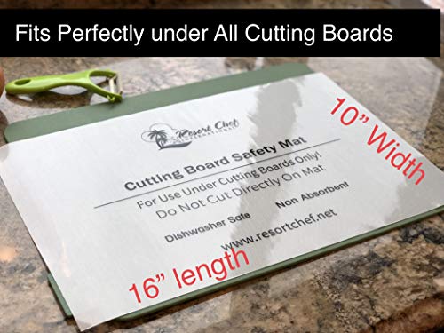 Resort Chef International Non-Slip Safety Mat for Under Kitchen Cutting Boards - Hygienic Non-Absorbent and Dishwasher Safe