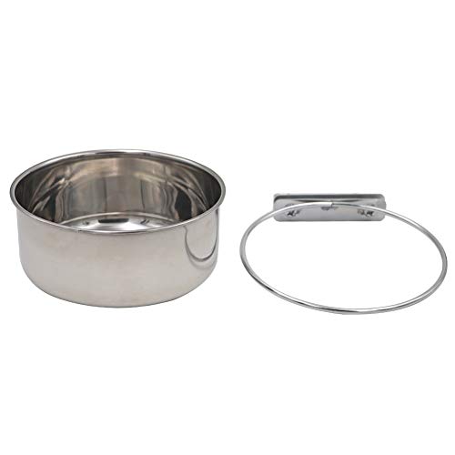 M.Z.A Bird Feeding Bowl Clamp On Coop Cups Stainless Steel Bird Feeder Dish Small Animal Food Bowl Attaches to Cage (30 Ounce)