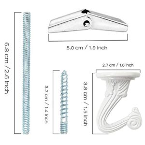 10 Sets Ceiling Hooks - Heavy Duty Swag Hook with Hardware for Hanging Plants Ceiling Installation Cavity Wall Fixing White