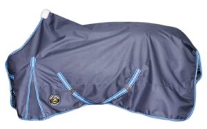 centurion 1200d regular neck rainsheet for horse | windproof, waterproof & breathable rainsheet for horse | double front closures with quick snap & velcro assists & buckle | blue, 78"