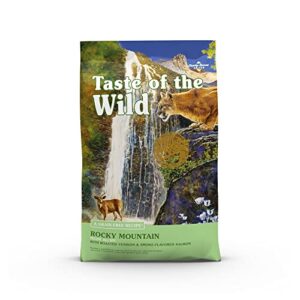 taste of the wild rocky mountain grain-free dry cat food with roasted venison & smoke-flavored salmon 14lb