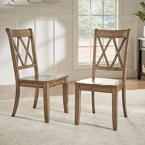 Inspire Q Eleanor Double X Back Wood Dining Chair (Set of 2) by Classic Grey