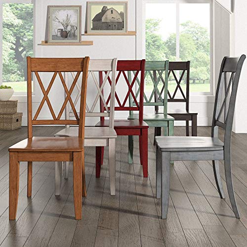 Inspire Q Eleanor Double X Back Wood Dining Chair (Set of 2) by Classic Grey