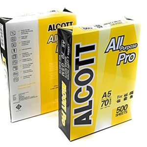 Alcott A5 Printer Copy Paper - (8.3"x 5.83") - 500 Sheets (70 GSM - 18lb)