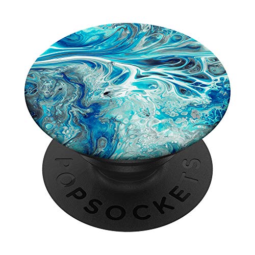 Art PRINT Watercolor-Like Marble-Style Blue Pattern Design PopSockets PopGrip: Swappable Grip for Phones & Tablets