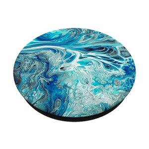 Art PRINT Watercolor-Like Marble-Style Blue Pattern Design PopSockets PopGrip: Swappable Grip for Phones & Tablets