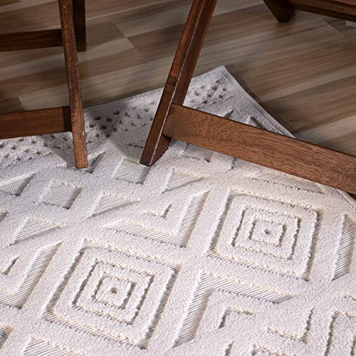 Orian Rugs Coastal Diamond Area Rug, 5 ft 2 in x 7 ft 6 in, Ivory