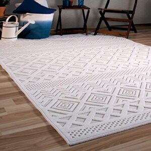 Orian Rugs Coastal Diamond Area Rug, 5 ft 2 in x 7 ft 6 in, Ivory