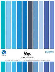 colorbok 8.5in smooth cardstock blues, multi-colored