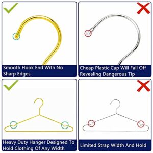 Amber Home 17" Shiny Gold Strong Metal Hanger 10 Pack, Gold Clothes Hangers, Heavy Duty Coat Hangers, Standard Suit Hangers for Jacket, Shirt, Dress (Gold, 10) ket, Shirt, Dress (Gold, 30) (10)