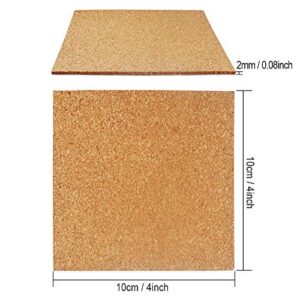 30 Pack Self-Adhesive Cork Squares 4” x 4” Cork Tiles Cok Bcking Sheets Cork Coasters Square for DIY Crafts