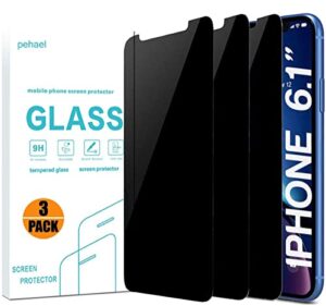 [3 pack] privacy screen protector for iphone 11/iphone xr anti-spy tempered glass film upgrade 9h hardness case friendly easy installation bubble free 3d touch support [6.1 inch]