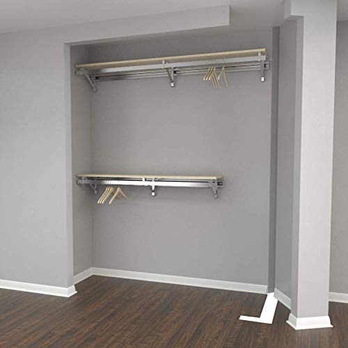 Arrange A Space RCMBY Elite 56" Top and Bottom Shelf Rod kit with Long Hang Maple Closet System