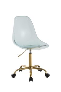 urban shop acrylic rolling desk chair, mint 21.25d x 19.68w x 34h inch