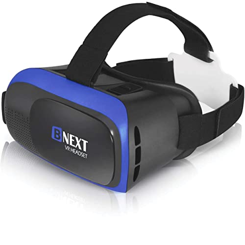 Bnext VR Headset Compatible with iPhone & Android Phone - VR Headsets - Universal Virtual Reality Goggles for Kids and Adults - Cell Phone VR Headsets - Soft & Comfortable New 3D VR Glasses (Blue)